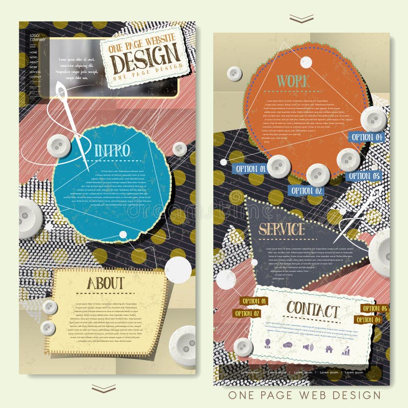 Handmade Style One Page Website Template Design Stock Vector ...