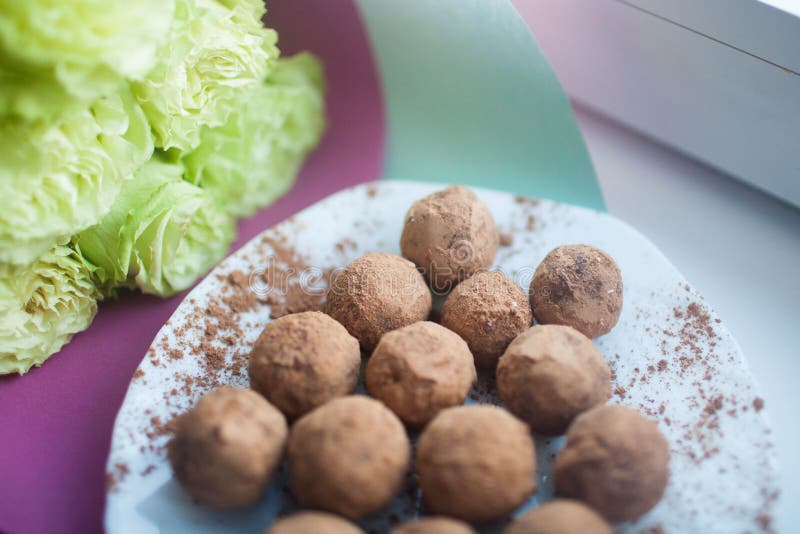 Handmade Sweets on a White Plate Stock Image - Image of appetizing ...
