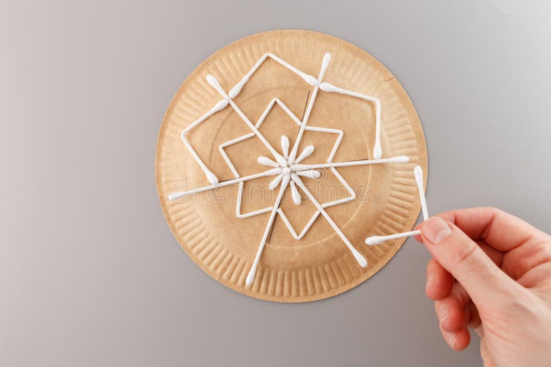 Handmade Symmetrical Design Using Cotton Swabs on Paper Plate. Perfect ...