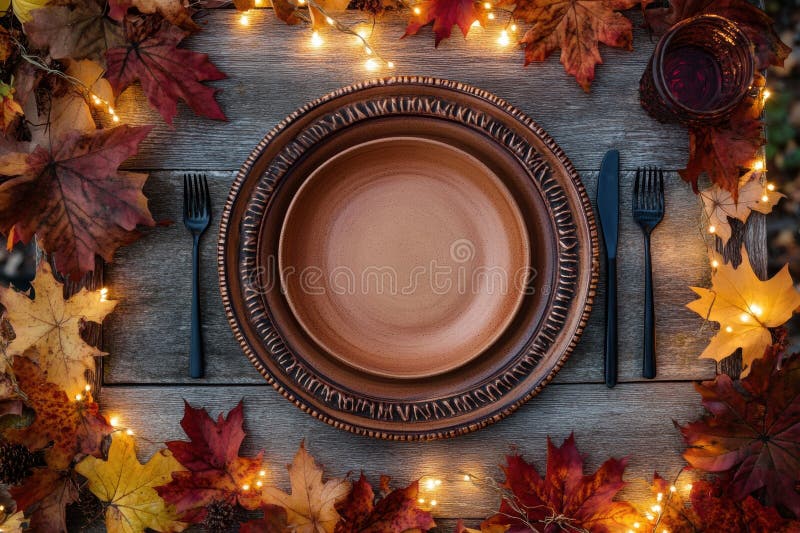 Handmade Table Setting, Clay Dinnerware with Earthy Napkins, Maple ...