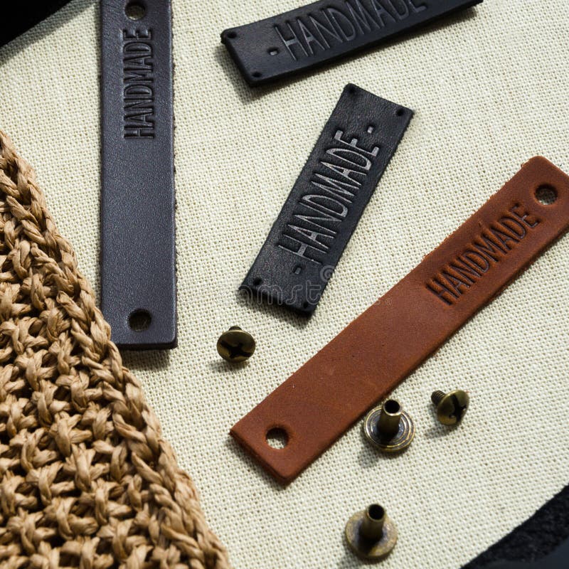 Handmade Tag. Raffia Crochet Texture and Lots of Handmade Tags. Hand ...