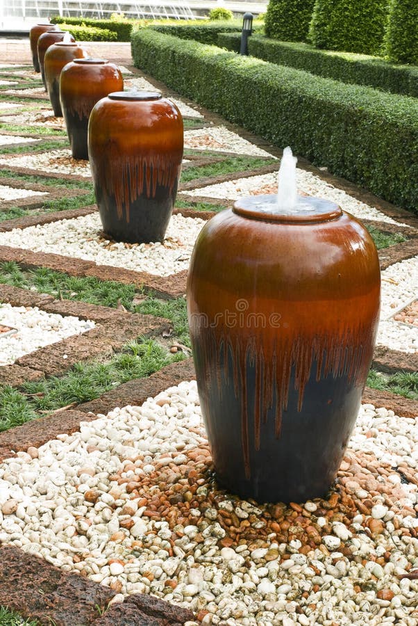 Handmade Terracotta Jar Decorating a Garden Stock Photo - Image of cute ...