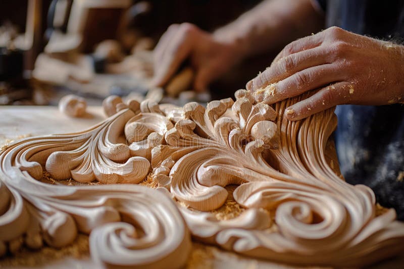 Handmade Theme : Wood Carving Stock Illustration - Illustration of ...