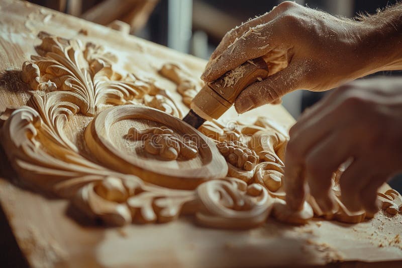 Handmade Theme : Wood Carving Stock Illustration - Illustration of ...