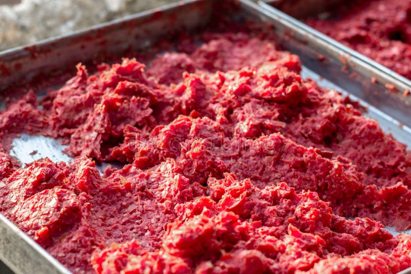 Handmade Tomato Paste Making Process Shot Under Afternoon Sun Stock ...