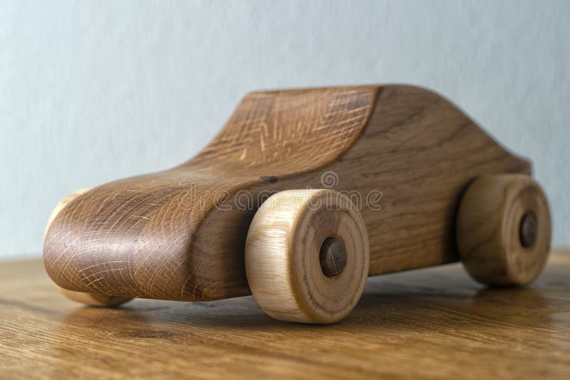 Toy car made of oak wood stock image. Image of toys - 230346097