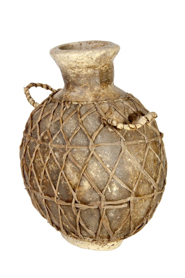 Handmade Traditional African Water Pot with Net Covering Stock Image ...