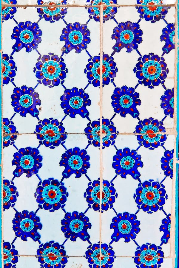 Handmade Turkish Blue Tile stock photo. Image of design - 29843808