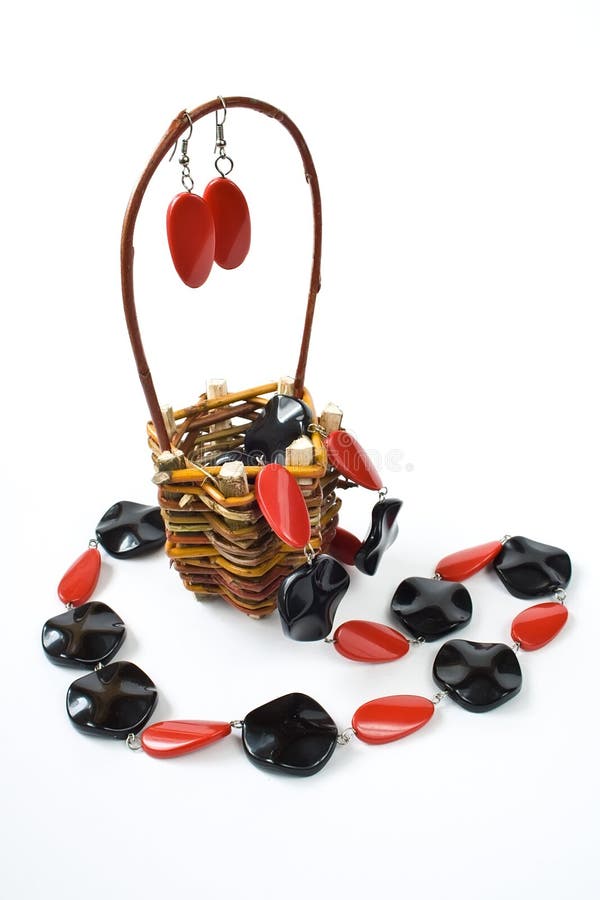 Handmade Trinkets in Basket Stock Image - Image of bargain, wood: 34961985