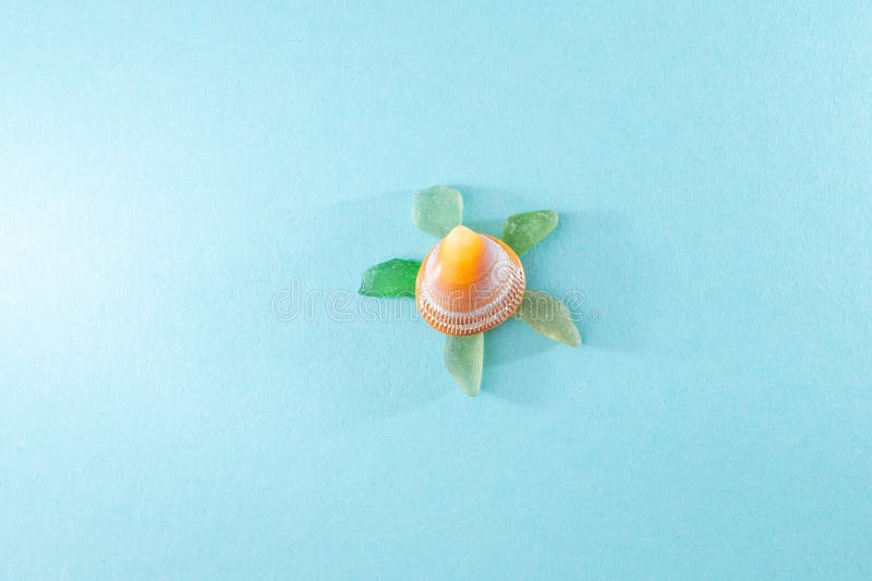 Handmade Turtle Using Recycled Materials, Smooth Sea Glass, Seashell ...