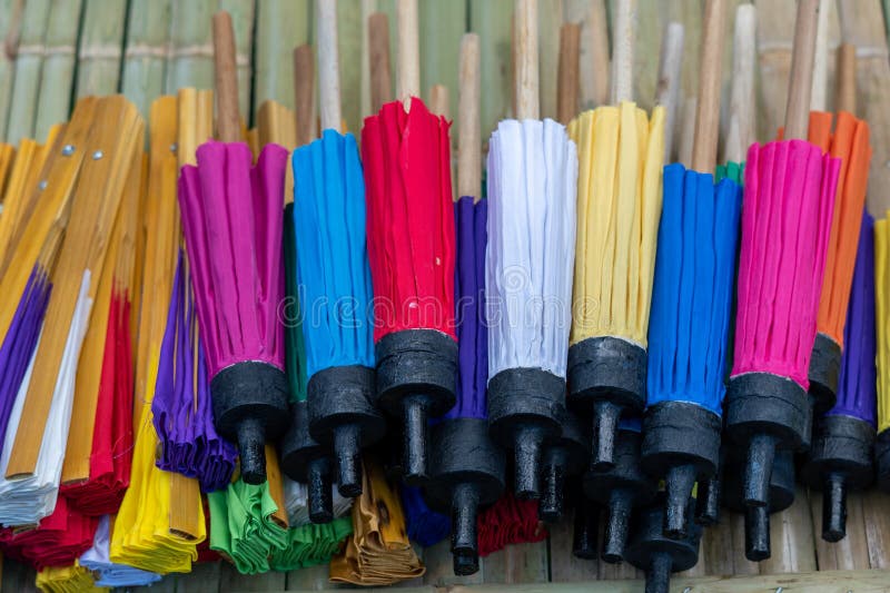 Handmade Umbrella in the North of Thailand Stock Image - Image of ...
