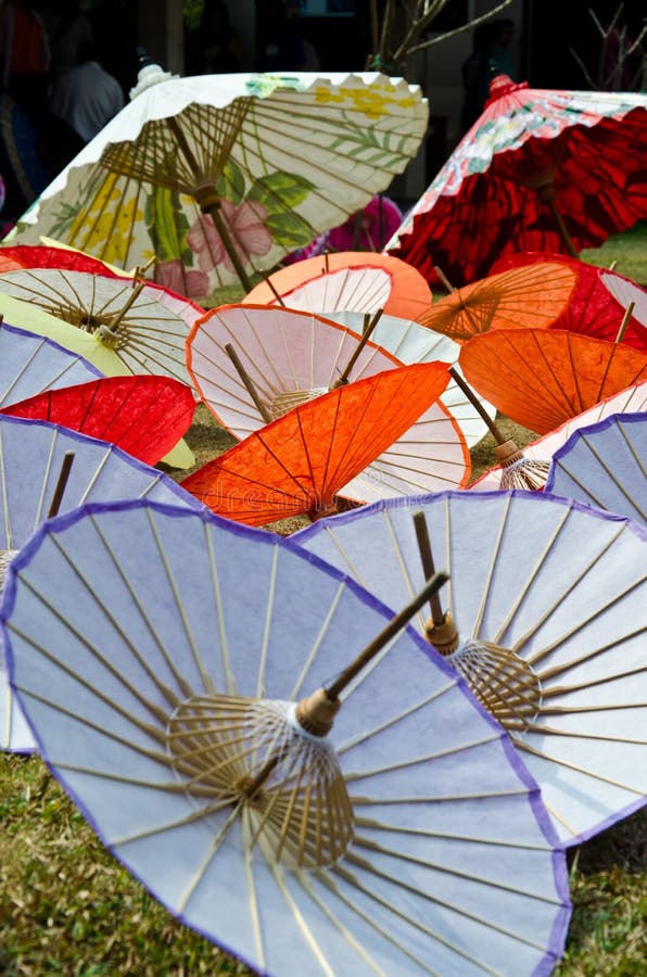 Retro Art Handmade Umbrella Thailand Stock Photo - Image of thai ...