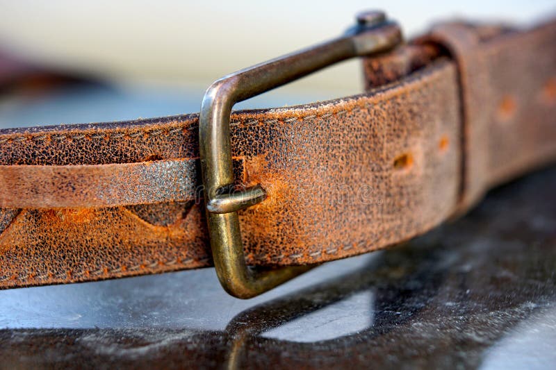 Handmade Used Vintage Belt Close Up Stock Photo - Image of belt ...