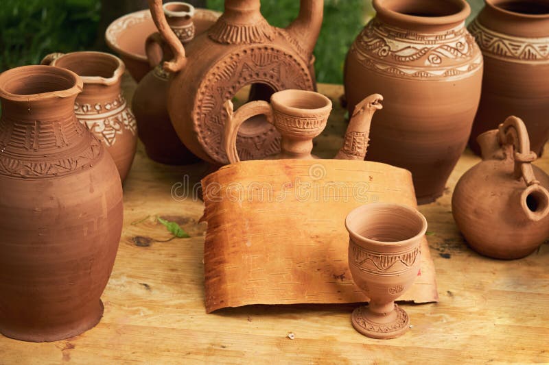 Handmade Vintage Ceramic Tableware According To Medieval Technologies ...
