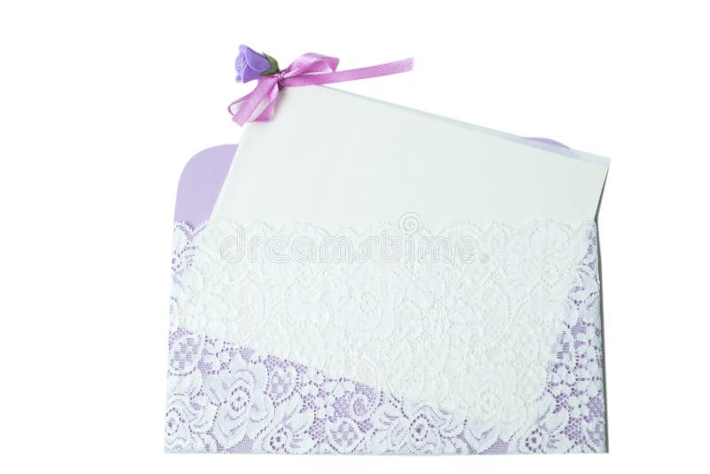 Handmade Wedding Card on a White Background Stock Image - Image of ...