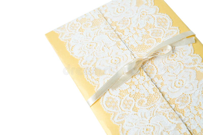 Handmade Wedding Card on a White Background Stock Image - Image of ...