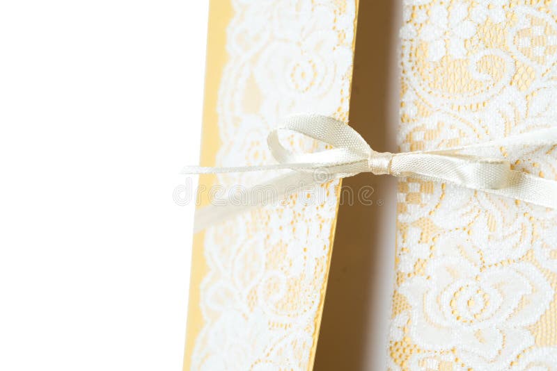 Handmade Wedding Card on a White Background Stock Image - Image of ...