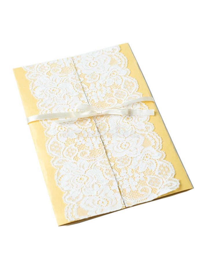 Handmade Wedding Card on a White Background Stock Image - Image of love ...