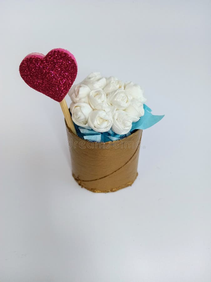 Handmade White Tissue Paper Roses Stock Photo - Image of handmade ...