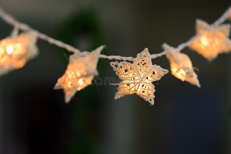 Handmade White Wicker Star with Light Bulb Stock Photo - Image of ...