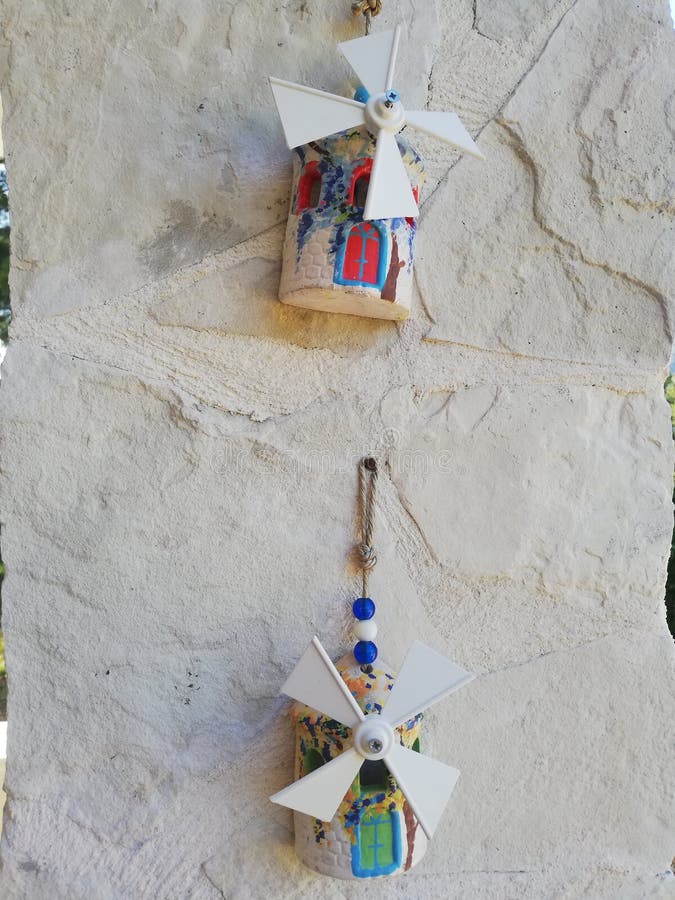 Handmade Windmill on the Wall Stock Photo - Image of handmade, textile ...