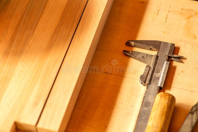 The Handmade Wood Works with Vernier Callipers Stock Image - Image of ...
