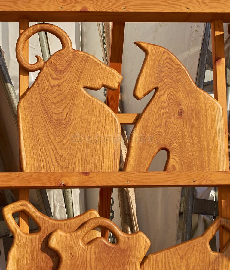 Handmade Wooden Cutting Boards in the Form of Animal Figures Stock ...