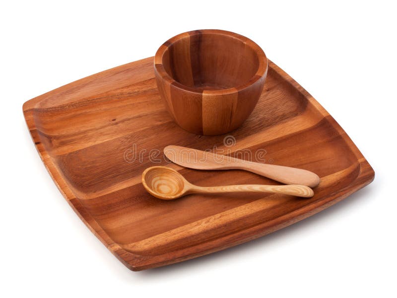 Handmade Wooden Kitchen Dishes Stock Photo - Image of teak, utensils ...