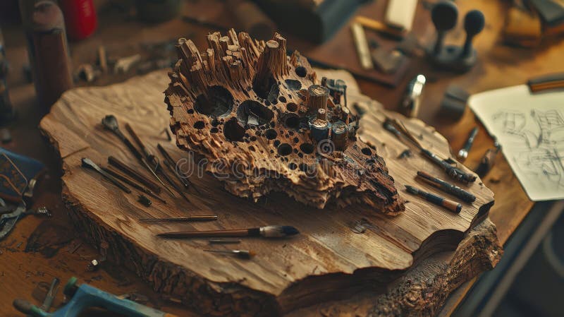 Handmade Woodwork Creativity Workshop Abstract Sculpture Artisan ...