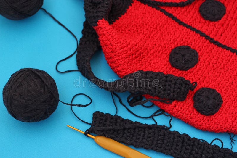 Handmade Wool Knitted Backpack, Children`s Toy in the Form of a Beetle ...
