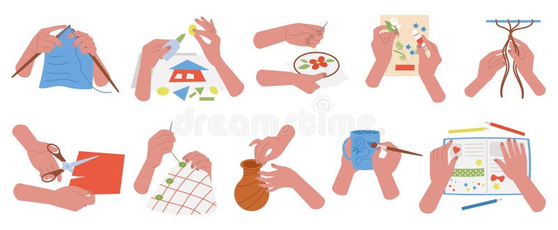 Handmade Workshop, Craft and Embroidery Process. Human Hands Create and ...