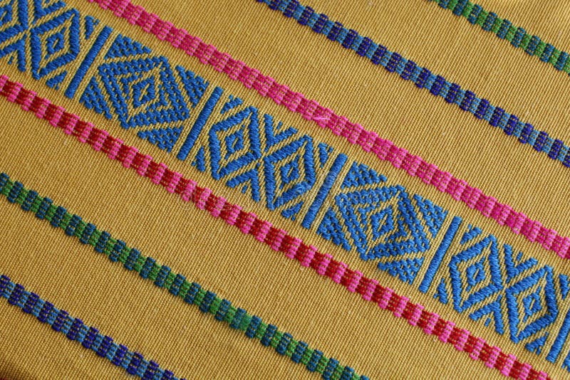 Handmade Woven Guatemalan Fabric Stock Image - Image of blue, atitlan ...