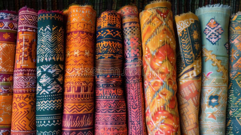 Handmade or Woven Textiles with Unique Patterns Stock Photo - Image of ...