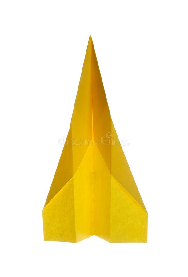 Handmade Yellow Paper Plane Isolated on White Stock Image - Image of ...