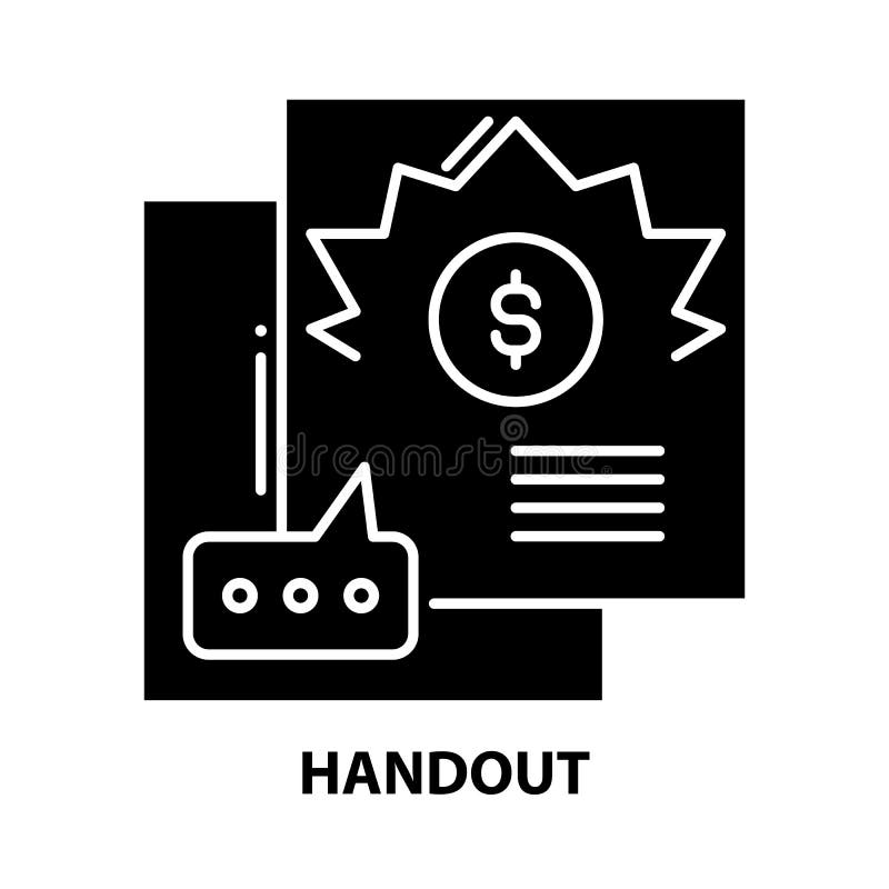 Handout Icon, Black Vector Sign with Editable Strokes, Concept ...