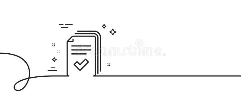 Handout Line Icon. Documents Example Sign. Continuous Line with Curl ...