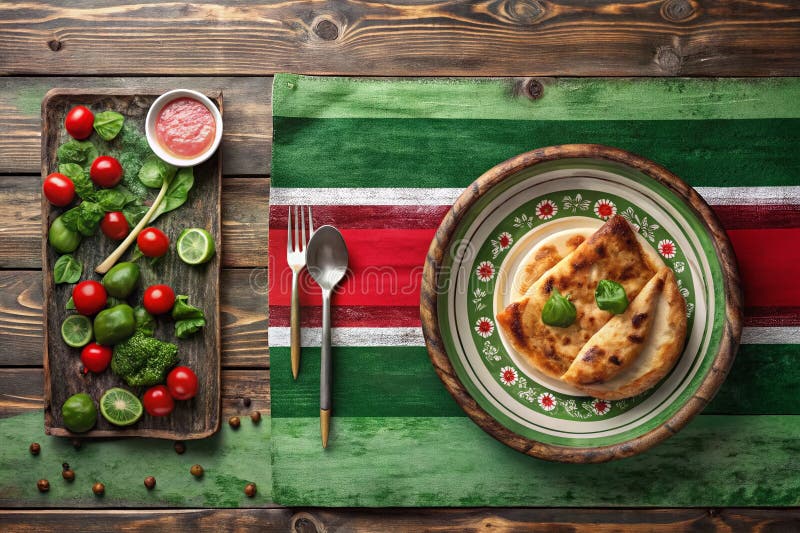 A HandPainted Artistic Circular Flag of the Chechen Republic a Unique ...