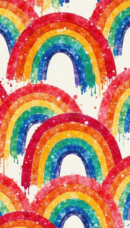 Handpainted Rainbow Arcs Stock Illustrations – 12 Handpainted Rainbow ...