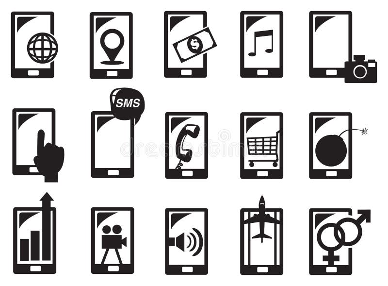 Handphone Function Icon Set Vector Illustration Stock Vector ...