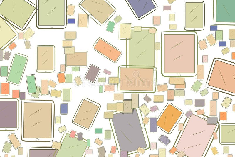 Handphone or Mobilephone Abstract, Hand Drawn Texture, Backdrop or ...