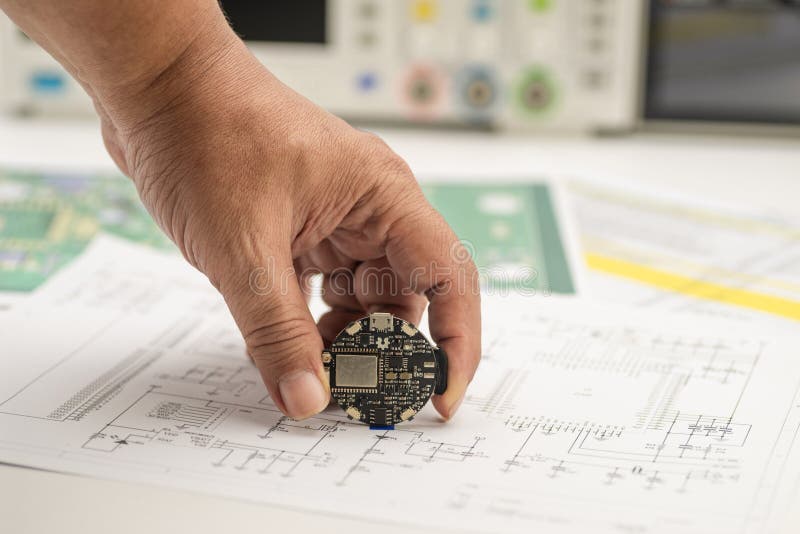 Handpicked Custom Design Circuit Board on Technical Blueprints in a ...