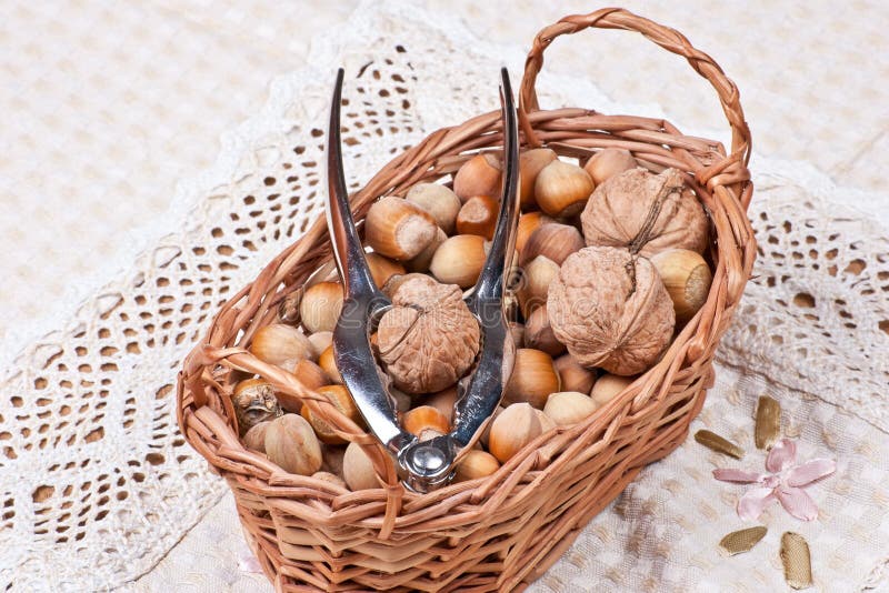 Handpiece for Cracking Nuts in Basket Stock Image - Image of snack ...