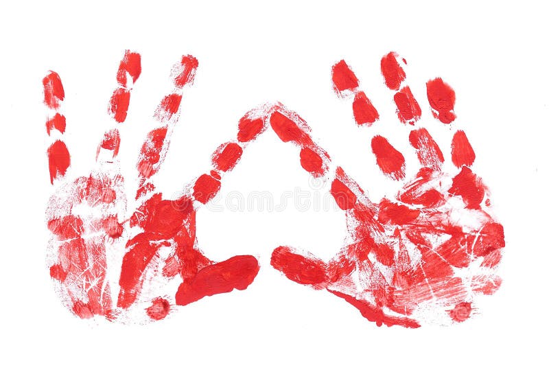 Handprint with love symbol stock illustration. Illustration of ...