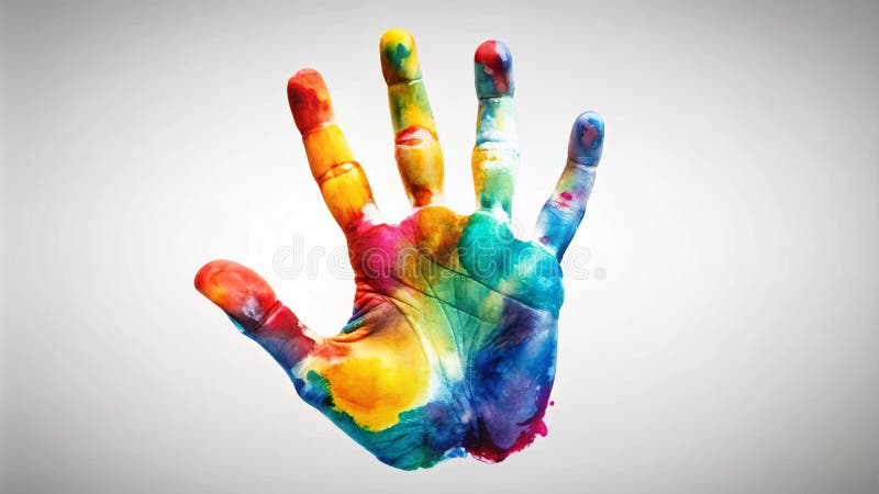 Handprint Ink Abstract Isolate on Background Generative AI Stock Image ...