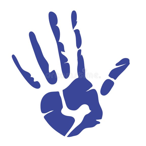 Handprint paint color blue stock vector. Illustration of hand - 290877171