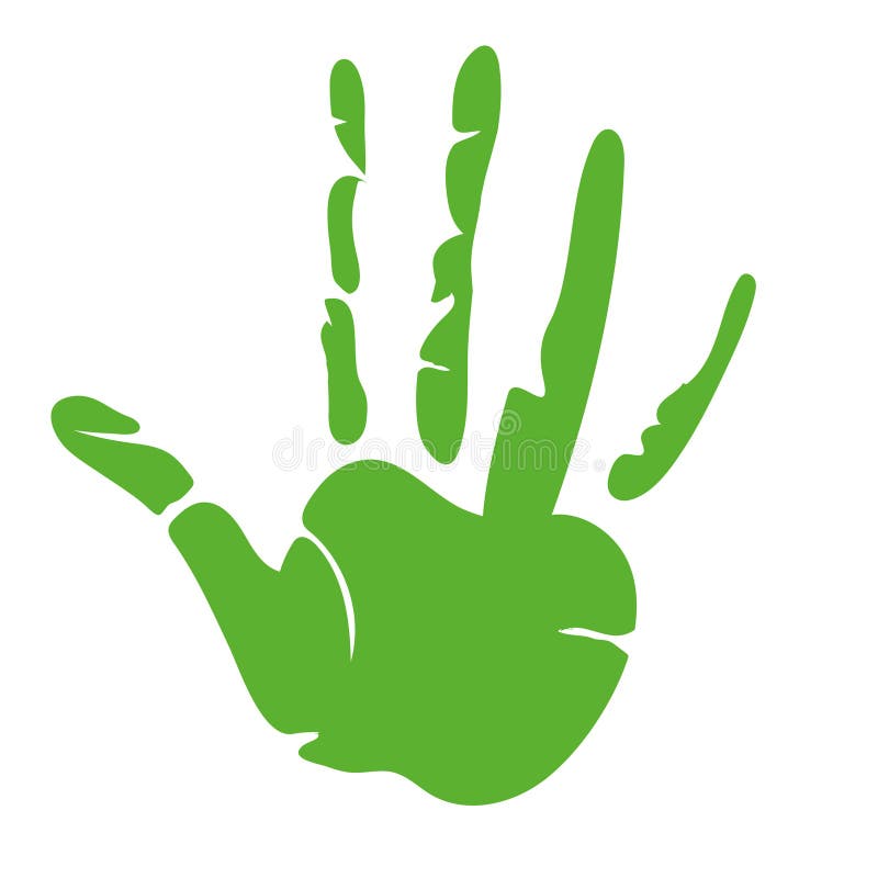Handprint Paint Color Green Design Stock Vector - Illustration of hand ...