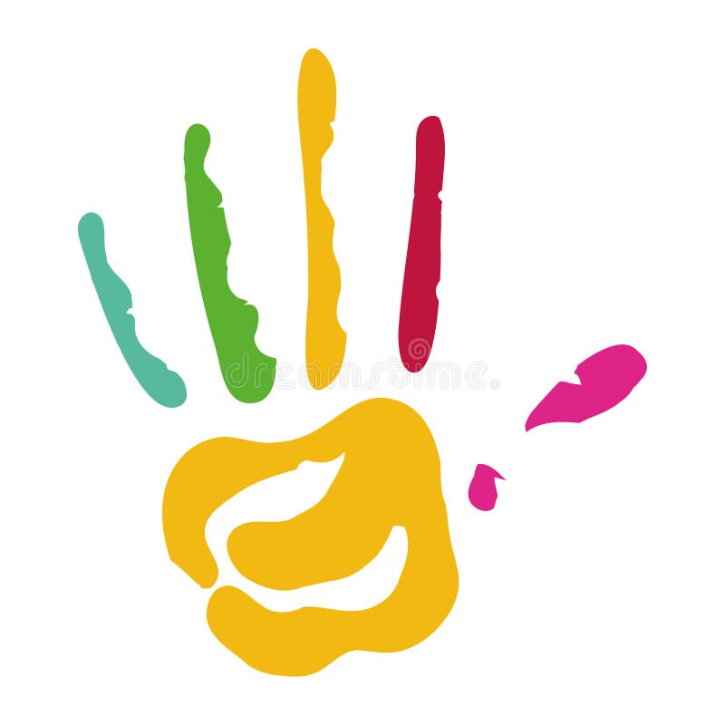 Handprint of Different Colors Vector Illustration Stock Vector ...