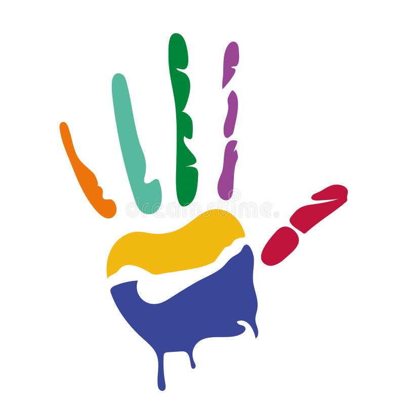 Handprint of Different Colors Vector Illustration Stock Vector ...