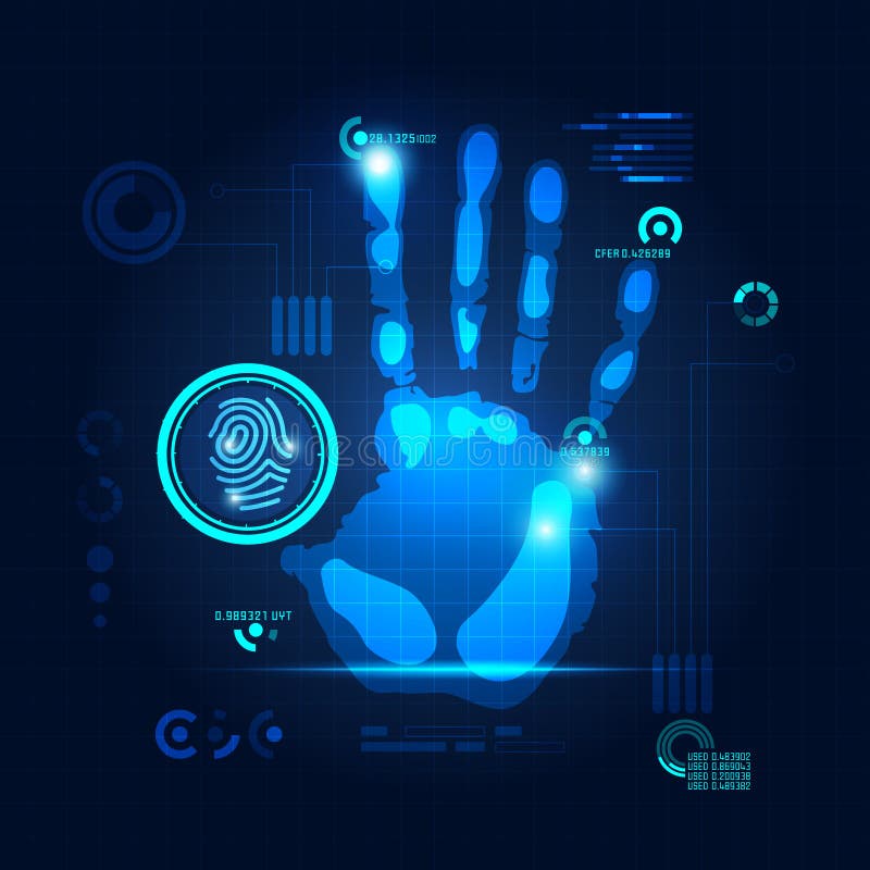 Handprint Scan stock vector. Illustration of fingerprint - 99149127