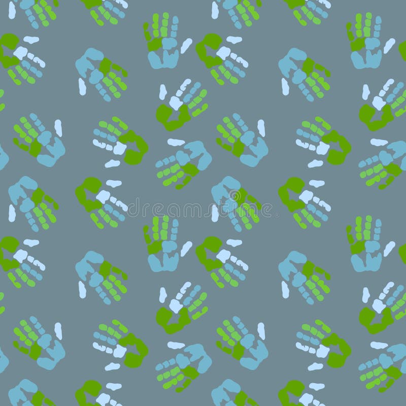 Handprint Seamless Team Work Pattern for School and Kids and Wrapping ...